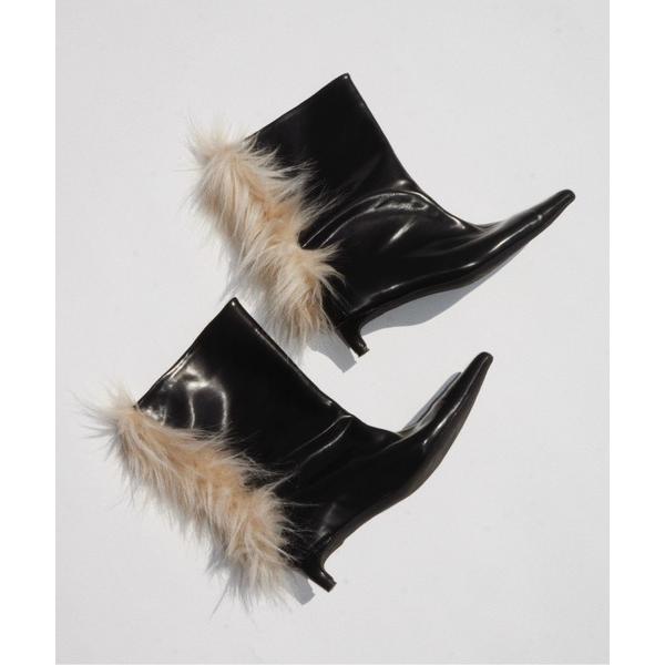 『タイムセール実施中』ZOZO問い合わせ番号:94595672ショップ:19 roots studio，ナインティーン ルーツ スタジオブランド:musubore，ムスボレ商品名:fur pointed toe boots / ポインテッド...