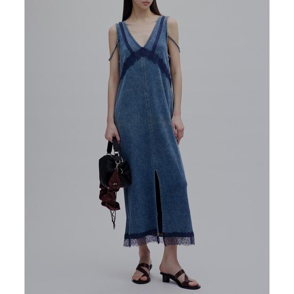 ZOZO問い合わせ番号:94721061ショップ:AMERI VINTAGE，アメリビンテージブランド:Ameri，アメリ商品名:MEDI 2WAY DENIM LIKE LACE DOCKING DRESSカテゴリ:ワンピース/ドレス&g...