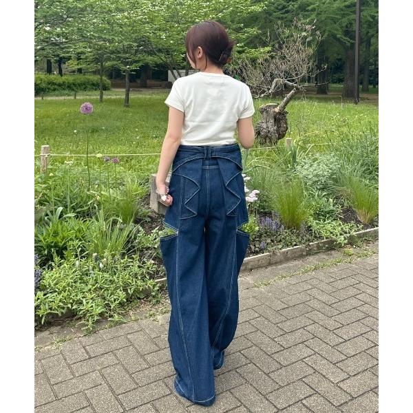 『タイムセール実施中』ZOZO問い合わせ番号:94721518ショップ:nemne store，ネンネストアブランド:nemne store，ネンネストア商品名:バックリボンサイドカットワイドデニムカテゴリ:パンツ>デニムパンツブラン...