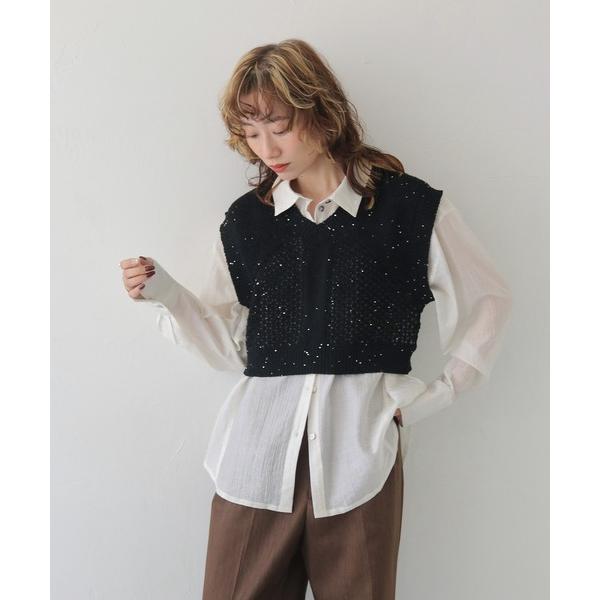 ZOZO問い合わせ番号:94721773ショップ:unit lab，ユニットラボブランド:CLEIO，クレイオ商品名:【CLEIO】スパンコールミックスニットベスト SEQUIN MIX KNIT VEST/986-13613カテゴリ:トッ...