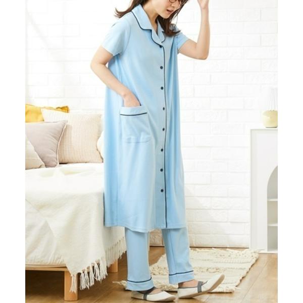 『タイムセール実施中』ZOZO問い合わせ番号:94723115ショップ:nissen，ニッセンブランド:QUNTSTYLE，キュントスタイル商品名:【マタニティウエア・授乳服】カットソー素材で着心地ラクちん！前開き半袖パジャマ（産前・産後）...