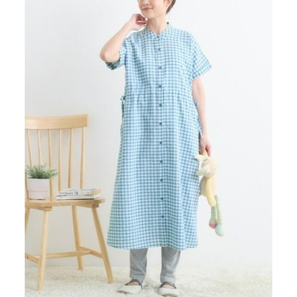 『タイムセール実施中』ZOZO問い合わせ番号:94755366ショップ:nissen，ニッセンブランド:QUNTSTYLE，キュントスタイル商品名:【マタニティウェア・授乳服】ポコポコサッカー生地　ウエストドロスト半袖パジャマ（産前・産後）...