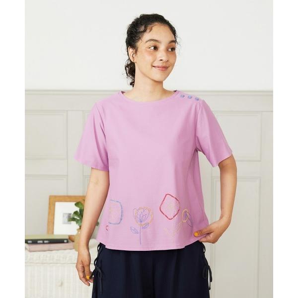 『セール実施中』ZOZO問い合わせ番号:94755852ショップ:Jocomomola，ホコモモラブランド:Jocomomola，ホコモモラ商品名:Escala floral フラワー刺繍クラフトTシャツカテゴリ:トップス>Tシャツ/...