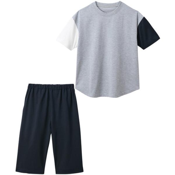 ZOZO問い合わせ番号:94756496ショップ:nissen，ニッセンブランド:QUNTSTYLE，キュントスタイル商品名:天竺袖配色バックプリント半袖ルームウェアカテゴリ:ルームウェア>ルームウェア/パジャマブランド品番:BEE0...