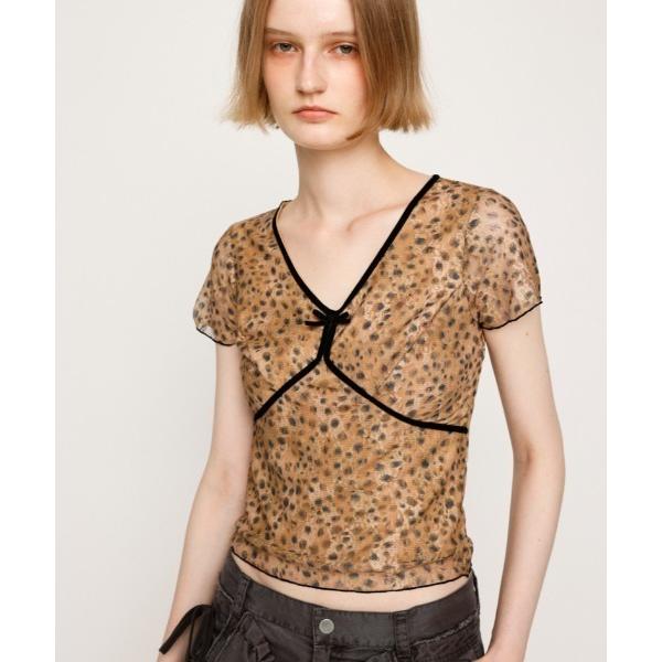 『タイムセール実施中』ZOZO問い合わせ番号:94787801ショップ:SLY，スライブランド:SLY，スライ商品名:V/N VELOURS TAPE LACE TOPS ヴイネック ベロア テープ レース トップス 夏服 半袖カテゴリ:ト...