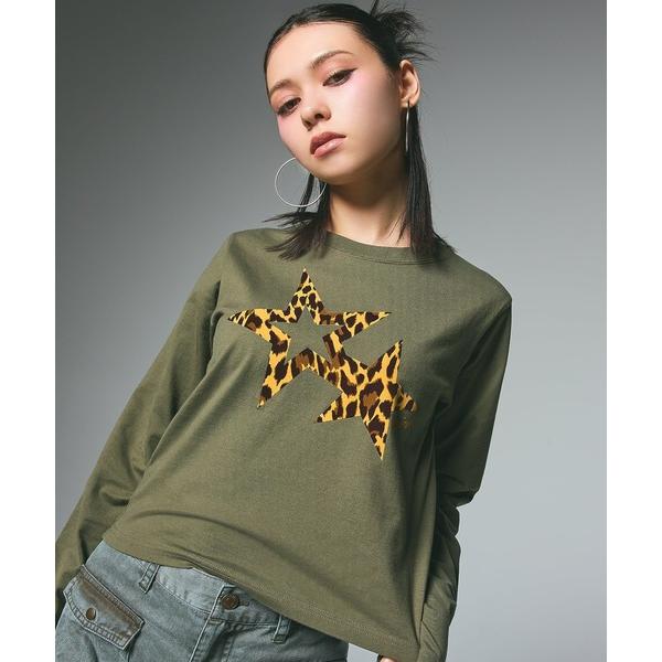 『タイムセール実施中』ZOZO問い合わせ番号:94787820ショップ:X-girl，エックスガールブランド:X-girl，エックスガール商品名:LEOPARD STAR L/S BABY TEEカテゴリ:トップス>Tシャツ/カットソ...