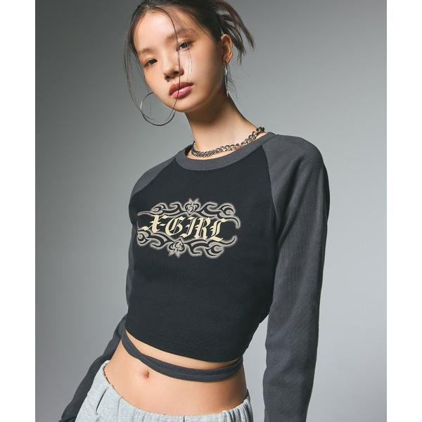 『タイムセール実施中』ZOZO問い合わせ番号:94787857ショップ:X-girl，エックスガールブランド:X-girl，エックスガール商品名:FADED TRIBAL LOGO RAGLAN L/S BABY TEEカテゴリ:トップス&...