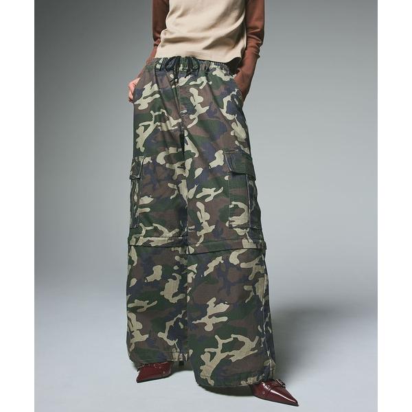 ZOZO問い合わせ番号:94787889ショップ:X-girl，エックスガールブランド:X-girl，エックスガール商品名:WASHED 2WAY WIDE LEG CARGO PANTSカテゴリ:パンツ>カーゴパンツブランド品番:1...