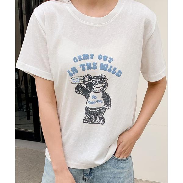 『タイムセール実施中』ZOZO問い合わせ番号:94789452ショップ:RIVER FIELD &amp; Co.，リバーフィールド　アンド　コーブランド:LOWO，ロワ商品名:綿麻混ベアープリントTシャツ カットソーカテゴリ:トップス&g...