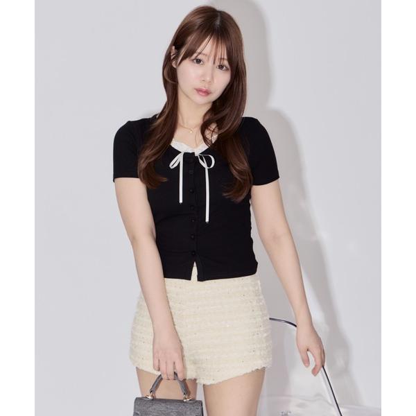 ZOZO問い合わせ番号:94790178ショップ:WANT SLIP，ウォント スリップブランド:ALLuRing ChaRm，アリュリングチャーム，WANT SLIP，ウォント スリップ商品名:Ruffled Ribbon Cardiga...