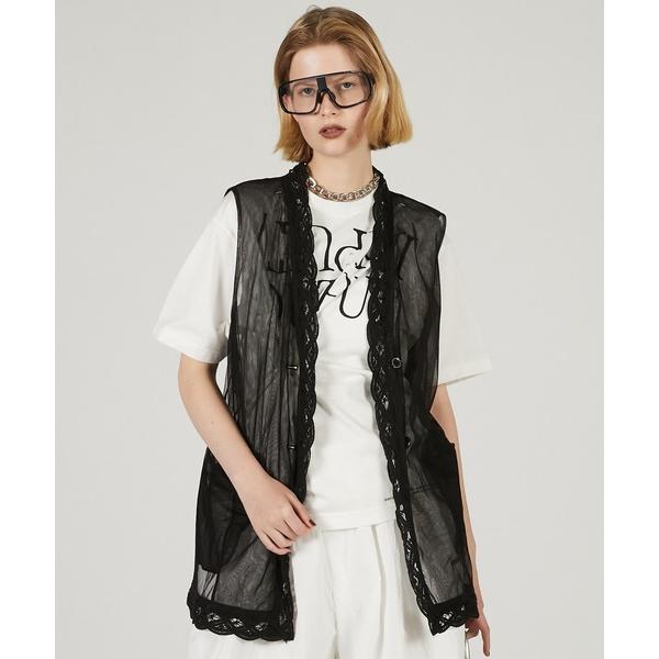 ZOZO問い合わせ番号:94790577ショップ:PRANK PROJECT，プランクプロジェクトブランド:PRANK PROJECT，プランクプロジェクト商品名:トリムレースチュールジレ / Trimmed Lace Tulle Gile...