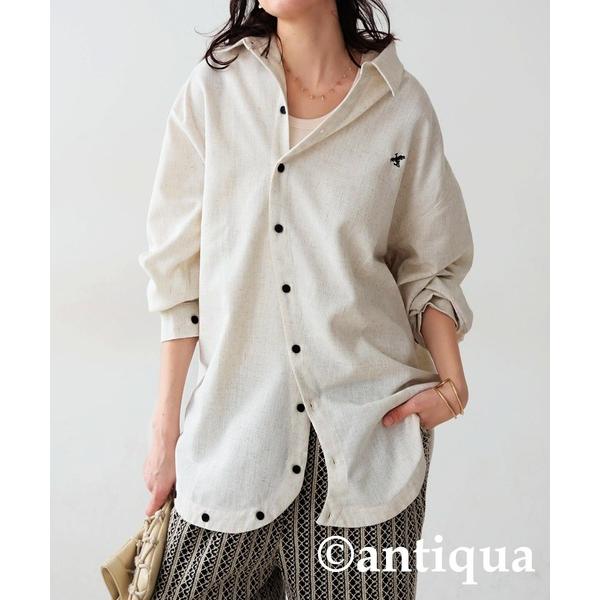 ZOZO問い合わせ番号:94791968ショップ:antiqua，アンティカブランド:antiqua，アンティカ商品名:鳳凰刺繍変形シャツカテゴリ:トップス>シャツ/ブラウスブランド品番:ONZ-1008素材:ポリエステル85%　綿1...