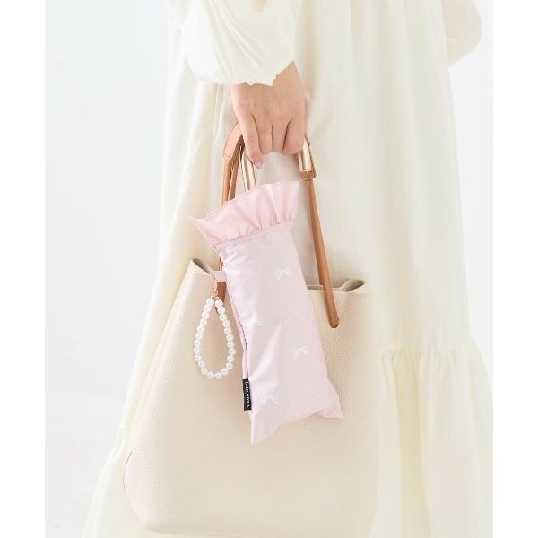 ZOZO問い合わせ番号:94884710ショップ:tutuanna，チュチュアンナブランド:tutuanna，チュチュアンナ商品名:[完全遮光100%]リボン総柄パールチャーム付き折り畳み傘(晴雨兼用)カテゴリ:ファッション雑貨>折り...
