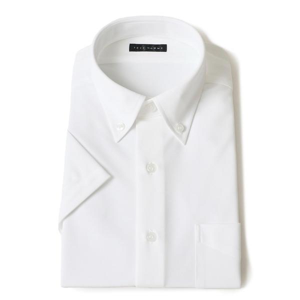 『セール実施中』ZOZO問い合わせ番号:94885526ショップ:GARDENS L.E.D.，ガーデンズ エルイーディーブランド:TETE HOMME，テットオム商品名:ドライノンアイロンボタンダウンドレスシャツ / 半袖ビジネスシャツカ...
