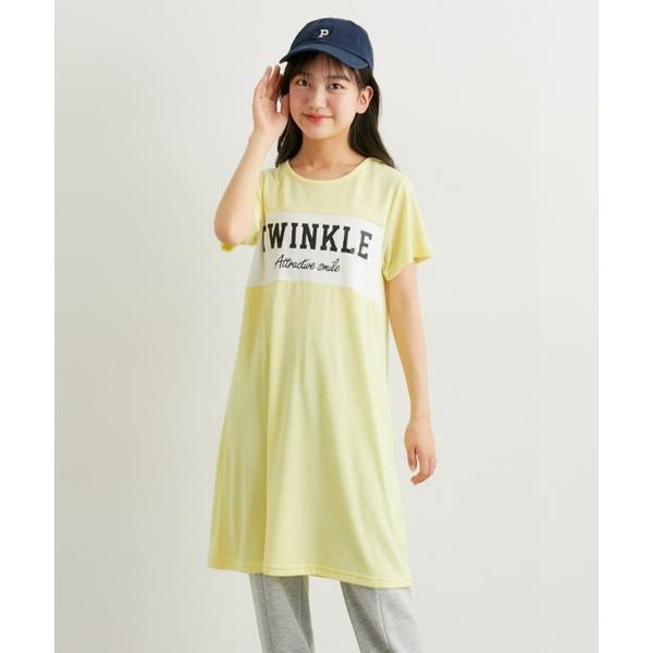 『タイムセール実施中』ZOZO問い合わせ番号:94918156ショップ:nissen，ニッセンブランド:QUNTSTYLE，キュントスタイル商品名:ロゴプリント切替ワンピース（女の子）カテゴリ:ワンピース/ドレス>ワンピースブランド品...