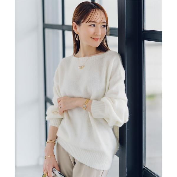 『タイムセール実施中』ZOZO問い合わせ番号:94918343ショップ:ur's，ユアーズブランド:ur's，ユアーズ商品名:ヤクライクボートネックボリュームスリーブニットカテゴリ:トップス>ニット/セーターブランド品番:BGXU19...