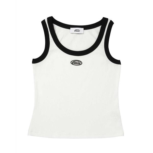 ZOZO問い合わせ番号:94920235ショップ:EMIS，イミスブランド:EMIS，イミス商品名:MINI WAPPEN SLEEVELESS TOP-BLACK/WHITEカテゴリ:トップス>タンクトップブランド品番:E232W3...