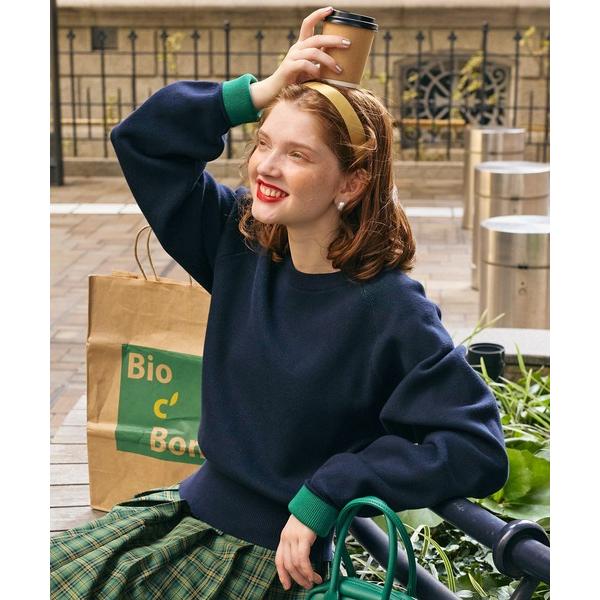 『タイムセール実施中』ZOZO問い合わせ番号:94920328ショップ:BONLECILL，ボンルシールブランド:BONLECILL，ボンルシール商品名:【マシンウォッシャブル】配色ボリュームスリーブスウェットライクニットカテゴリ:トップス...