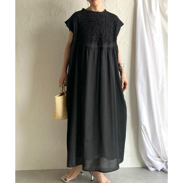『タイムセール実施中』ZOZO問い合わせ番号:94920504ショップ:wears，ウェアーズブランド:She's Closet，シーズクローゼット商品名:フレンチスリーブインド綿100%スモッキング刺繍フレアロングワンピースカテゴリ:ワン...