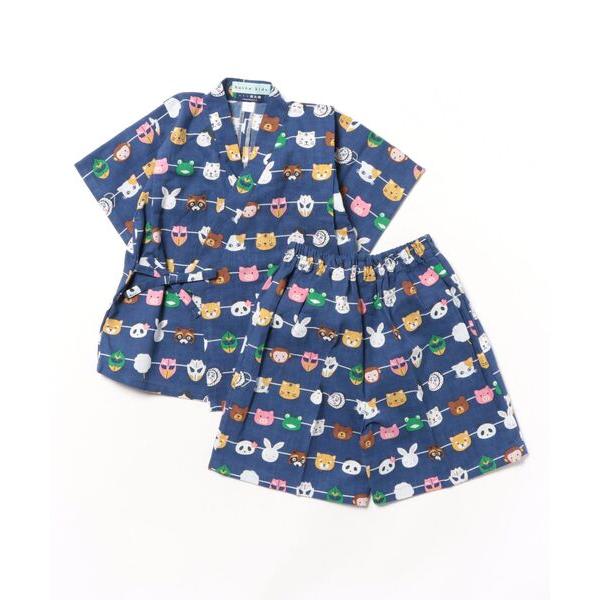 ZOZO問い合わせ番号:94952337ショップ:HAKKA，ハッカブランド:Ribbon hakka kid's，リボンハッカキッズ商品名:濱文様甚平カテゴリ:水着/着物・浴衣>浴衣ブランド品番:33379352素材:本体: 綿10...