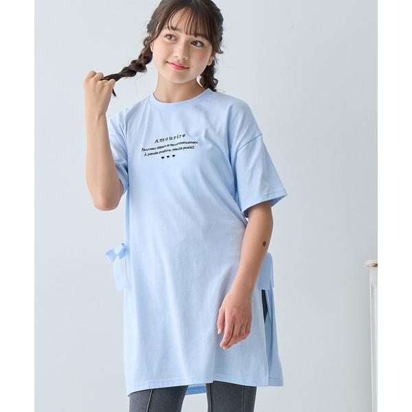 『タイムセール実施中』ZOZO問い合わせ番号:94986723ショップ:cross marche，クロスマルシェブランド:Amourire girl，アムリールガール，cross marche，クロスマルシェ商品名:スリットリボンTシャツワ...