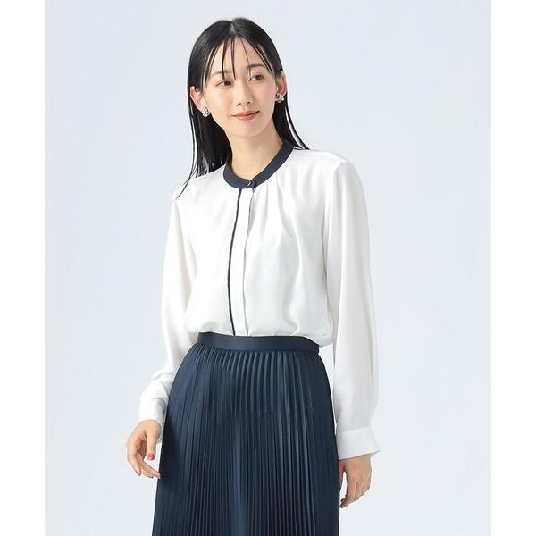 『セール実施中』ZOZO問い合わせ番号:94987531ショップ:BEAMS HEART，ビームスハートブランド:BEAMS HEART，ビームスハート商品名:配色 バンドカラー ブラウスカテゴリ:トップス>シャツ/ブラウスブランド品...