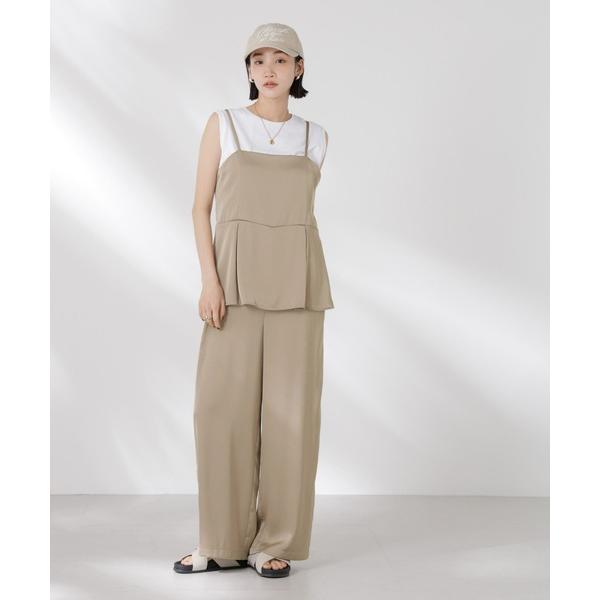 『セール実施中』ZOZO問い合わせ番号:94987645ショップ:NANO universe，ナノユニバースブランド:NANO universe，ナノユニバース商品名:ペムラムディティールサテンキャミソールオールインワンカテゴリ:オールイン...