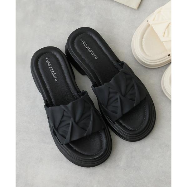 ZOZO問い合わせ番号:94988110ショップ:Ada.，エイダブランド:DEMETER，デメテル商品名:厚底 デザインソール ギャザー調 ミュールサンダルカテゴリ:シューズ>サンダルブランド品番:dem65439-L27素材:PV...