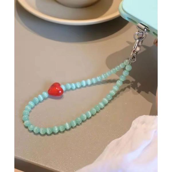 『タイムセール実施中』ZOZO問い合わせ番号:94988332ショップ:RiNc，リンクブランド:ammy.，エイミードット商品名:【 ammy. / エイミードット 】 ワンポイント ハート ビーズ ストラップカテゴリ:PC・スマホグッズ...