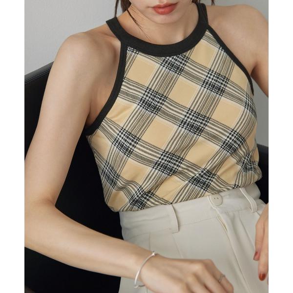 ZOZO問い合わせ番号:94988688ショップ:MONO-MART，モノマートブランド:nui nullu，ヌイヌル，MONO-MART，モノマート商品名:【nui nullu】カップ付きチェックアメスリタンクカテゴリ:トップス>タ...