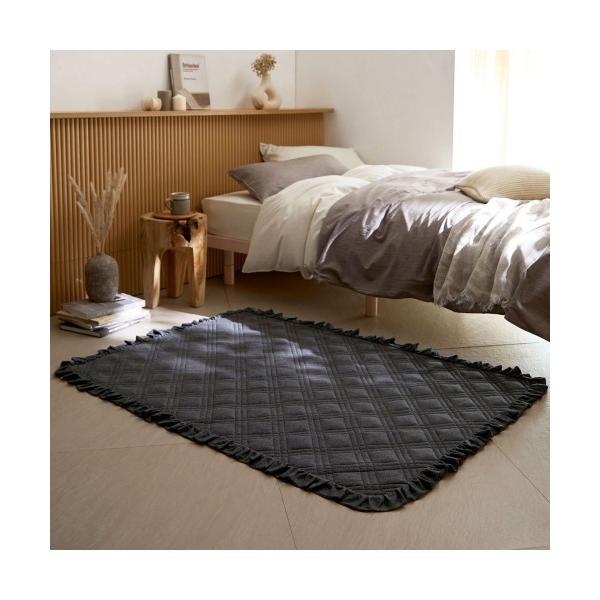 ZOZO問い合わせ番号:94989503ショップ:nissen，ニッセンブランド:COCOPLATZ interior，ココプラッツインテリア商品名:綿100％天竺ニット フリル付きキルトラグ(furry doudou./ファーリードゥドゥ...