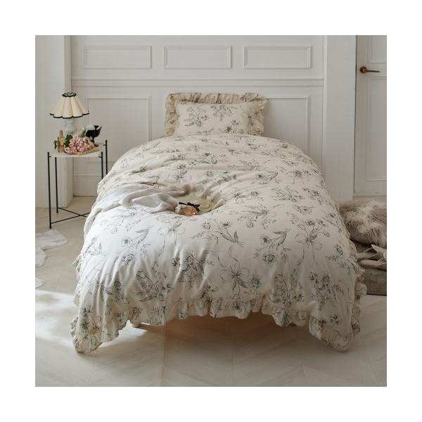 ZOZO問い合わせ番号:94989517ショップ:nissen，ニッセンブランド:COCOPLATZ interior，ココプラッツインテリア商品名:花柄フリル布団カバーセット（シングル）【フルーエ/大人可愛い】カテゴリ:インテリア>...