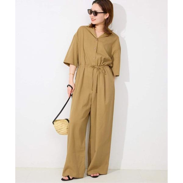 ZOZO問い合わせ番号:94991776ショップ:IENA，イエナブランド:SLOBE IENA，スローブイエナ商品名:《WEB限定/追加》ハーフスリーブオールインワンカテゴリ:オールインワン・サロペット>つなぎ/オールインワンブラン...