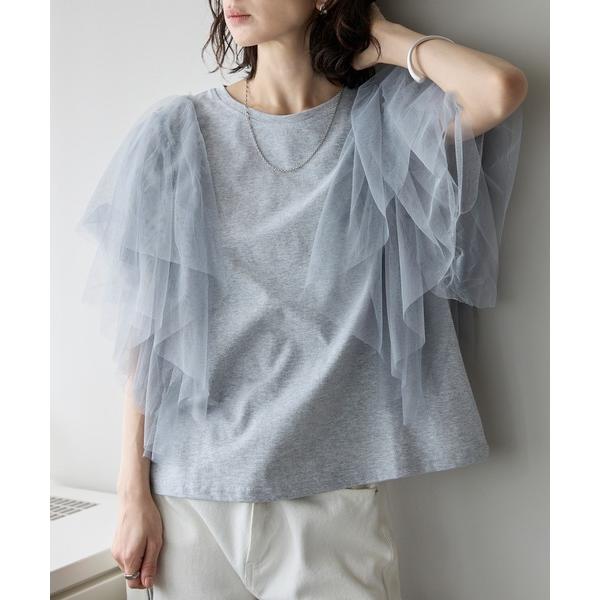 『タイムセール実施中』ZOZO問い合わせ番号:95023049ショップ:Bonjour Sagan，ボンジュールサガンブランド:each，イーチ，Bonjour Sagan，ボンジュールサガン商品名:ボリュームフリルチュールスリーブTシャツ...