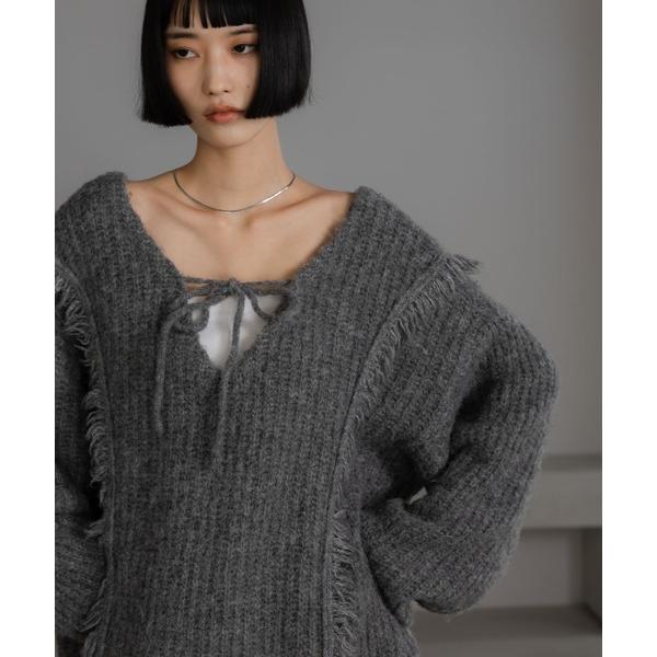 『タイムセール実施中』ZOZO問い合わせ番号:95023447ショップ:LOWRYS FARM，ローリーズファームブランド:LOWRYS FARM，ローリーズファーム商品名:２ＷＡＹフリンジメランジＬＳ　116690カテゴリ:トップス&gt...