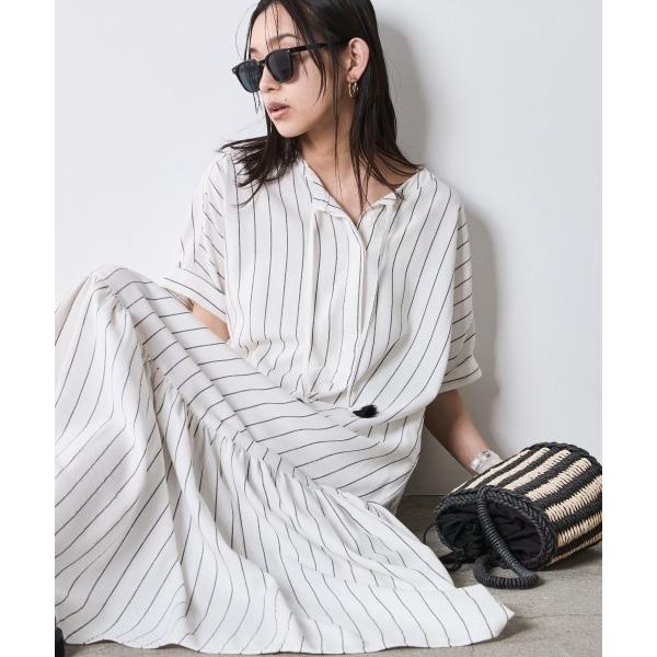 『タイムセール実施中』ZOZO問い合わせ番号:95024433ショップ:SMILE LAND，スマイルランドブランド:CHIC STYLE，シックスタイル，SMILE LAND，スマイルランド商品名:ストライプフレンチスリーブロングワンピー...
