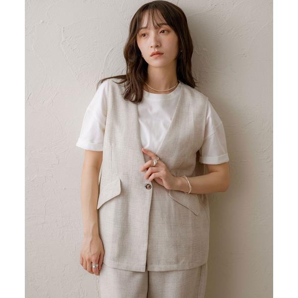 『セール実施中』ZOZO問い合わせ番号:95024555ショップ:Chaco closet，チャコクローゼットブランド:NOAHL，ノアル商品名:【NOAHL】MIXリネンライクベストカテゴリ:トップス>ベストブランド品番:nlot3...