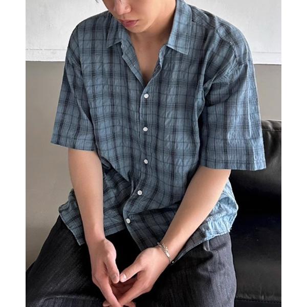 『セール実施中』ZOZO問い合わせ番号:95024595ショップ:CERCA，チェルカブランド:NOWLE，ノウル商品名:【NOWLE】シアサッカー チェック 半袖 ボタン シャツカテゴリ:トップス>シャツ/ブラウスブランド品番:sa...