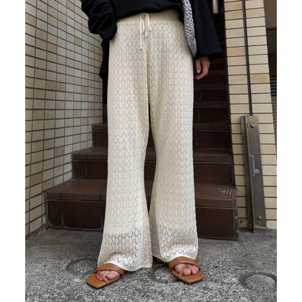 『セール実施中』ZOZO問い合わせ番号:95024726ショップ:CIAOPANIC TYPY，チャオパニックティピーブランド:CIAOPANIC TYPY，チャオパニックティピー商品名:レース編みニットフレアパンツカテゴリ:パンツ>...