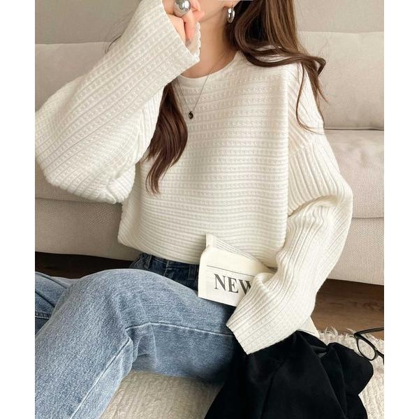 『セール実施中』ZOZO問い合わせ番号:95024774ショップ:Classical Elf，クラシカルエルフブランド:classicalelf，クラシカルエルフ商品名:ゆるリブの抜け感。ドルマン袖クルーネックニットトップス（長袖）カテゴリ...