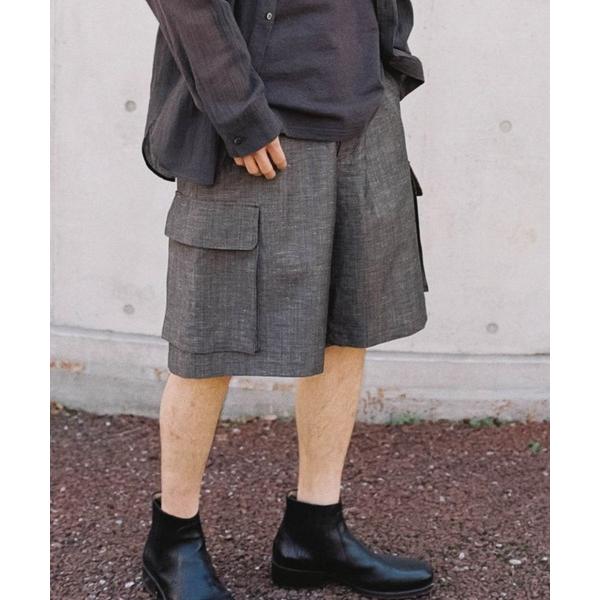 ZOZO問い合わせ番号:95025626ショップ:LIDNM，リドムブランド:LIDNM，リドム商品名:LINEN WOOL PINHEAD SHORTSカテゴリ:パンツ>その他パンツブランド品番:lm24ss12605素材:WOOL...