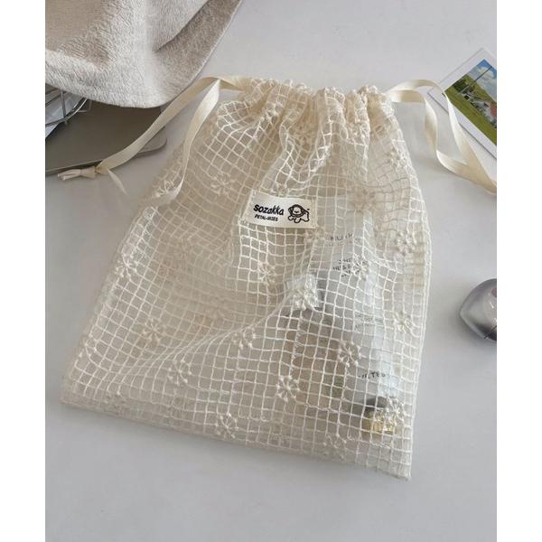 『タイムセール実施中』ZOZO問い合わせ番号:95117941ショップ:Mayree，メイリーブランド:Mignonjour，ミニョンジュール商品名:FReePLACe/大きめ フラワーレース 巾着ポーチ X12512カテゴリ:財布/小物&...