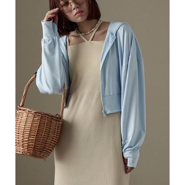 『タイムセール実施中』ZOZO問い合わせ番号:95151081ショップ:bflat，ビーフラットブランド:Fashion Letter，ファッションレター商品名:UPF50+ 接触冷感 指穴付き クロップド丈ラッシュガードパーカーカテゴリ:...