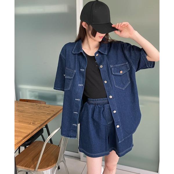 『タイムセール実施中』ZOZO問い合わせ番号:95151204ショップ:me Jane，ミージェーンブランド:GLAMOROUS JANE，グラマラスジェーン，meJane，ミージェーン商品名:半袖デニムオーバーシャツ×ショートパンツ　2点...