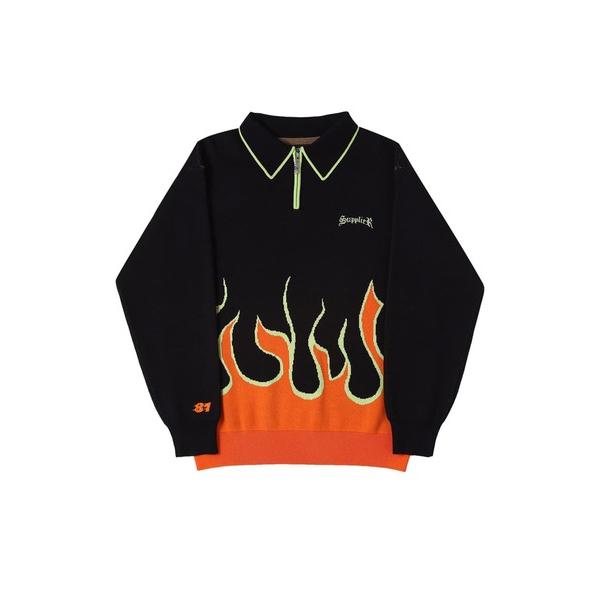 ZOZO問い合わせ番号:95152347ショップ:SUPPLIER，サプライヤーブランド:SUPPLIER，サプライヤー商品名:ニット｜FIRE PATTERN HALF ZIP KNIT｜SUPPLIERカテゴリ:トップス>Tシャツ...