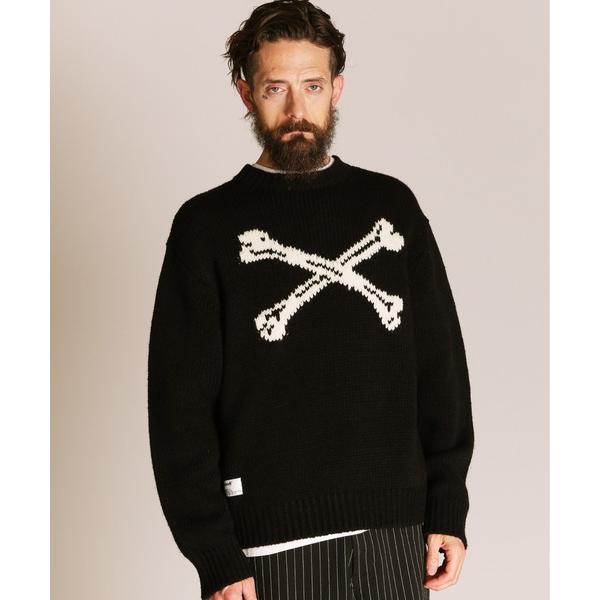 ZOZO問い合わせ番号:95186003ショップ:SCHOTT，ショットブランド:schott，ショット商品名:Schott/ショット/CROSS BONE KNIT/クロスボーン ニットカテゴリ:トップス>ニット/セーターブランド品...