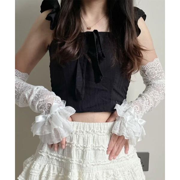 ZOZO問い合わせ番号:95187130ショップ:Mayree，メイリーブランド:Mayree，メイリー商品名:【urge select】総レース リボンデザイン アームカバー/アームウォーマーカテゴリ:ファッション雑貨>アームカバー...