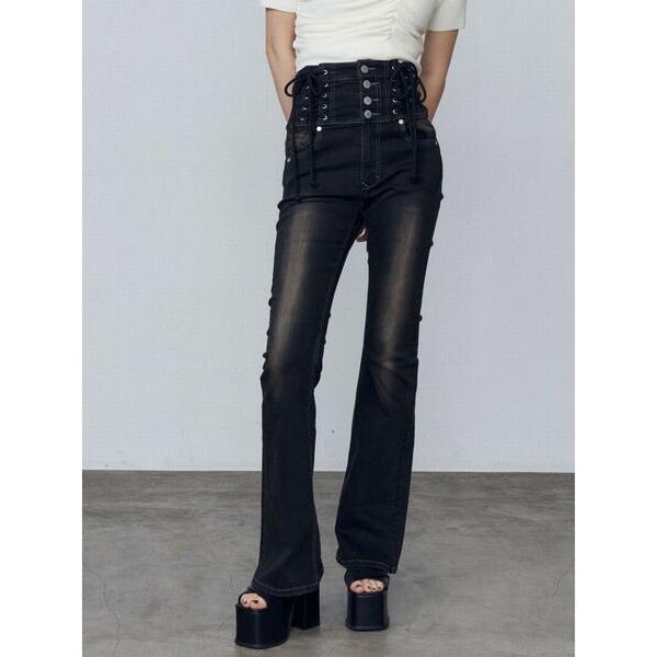 『タイムセール実施中』ZOZO問い合わせ番号:95218884ショップ:EMODA，エモダブランド:EMODA，エモダ商品名:ハングレースアップハイウエストパギンスカテゴリ:パンツ>デニムパンツブランド品番:042542472201素...