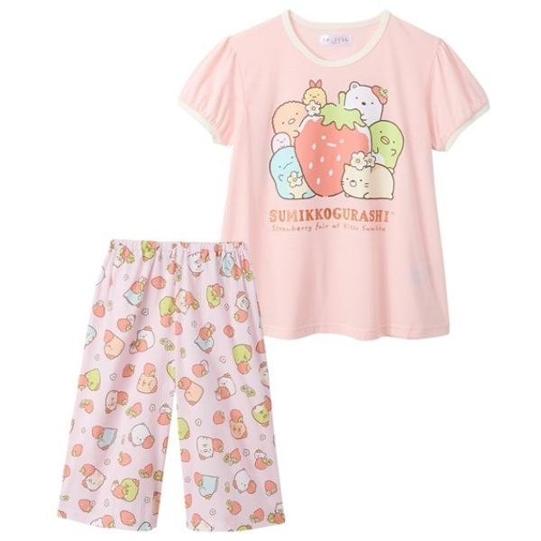 ZOZO問い合わせ番号:95253841ショップ:nissen，ニッセンブランド:QUNTSTYLE，キュントスタイル商品名:【すみっコぐらし】半袖パジャテコ（半袖トップス+ステテコ）カテゴリ:ルームウェア>ルームウェア/パジャマブラ...