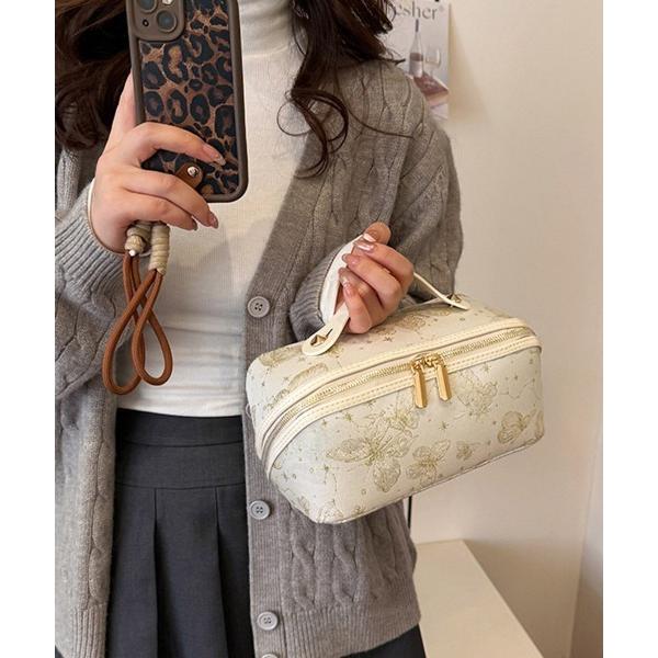 『タイムセール実施中』ZOZO問い合わせ番号:95254471ショップ:Ada.，エイダブランド:Miniministore，ミニミニストア商品名:刺しゅう入りメイクポーチ横型コスメバッグカテゴリ:財布/小物>ポーチブランド品番:87...